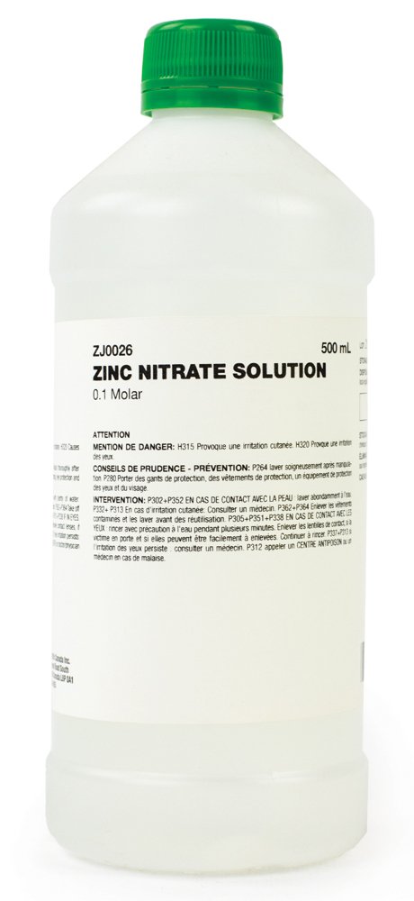 Zinc Nitrate Solution, 0.1 M, 500 mL | Flinn Scientific