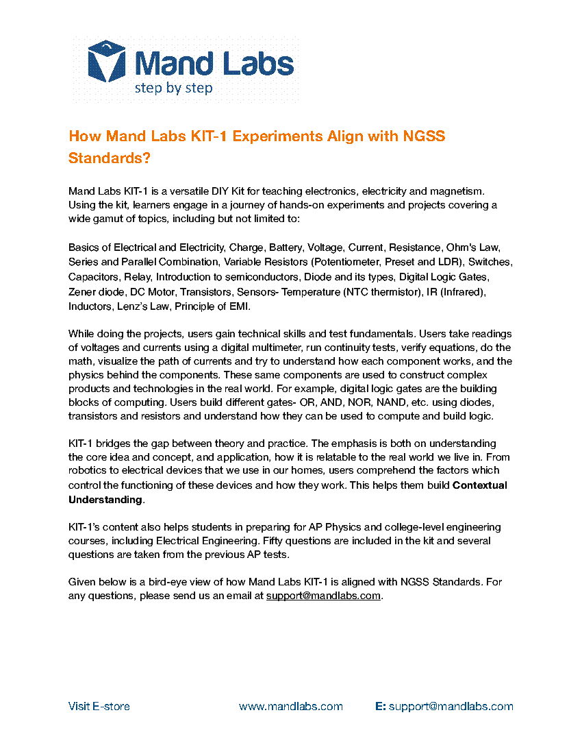 Mand Labs NGSS Standards | Flinn Scientific