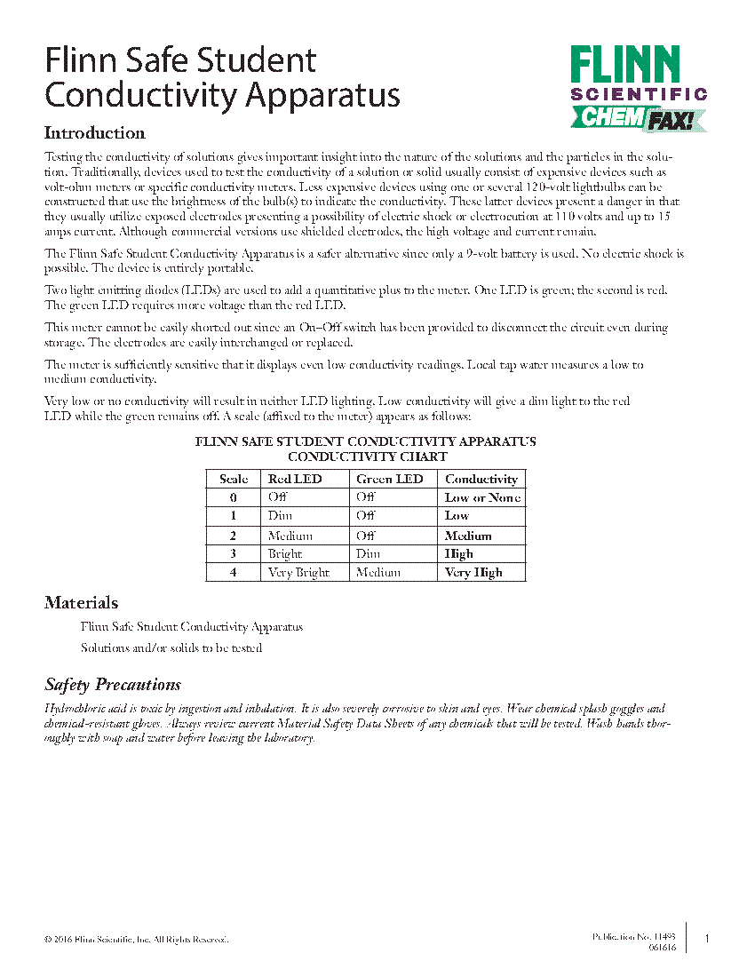 Flinn Safe Student Conductivity Apparatus | Flinn Scientific