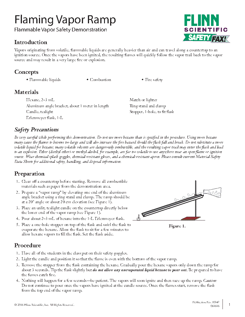 Flaming Vapor Ramp | Flinn Scientific