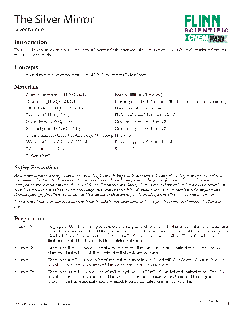 The Silver Mirror | Flinn Scientific