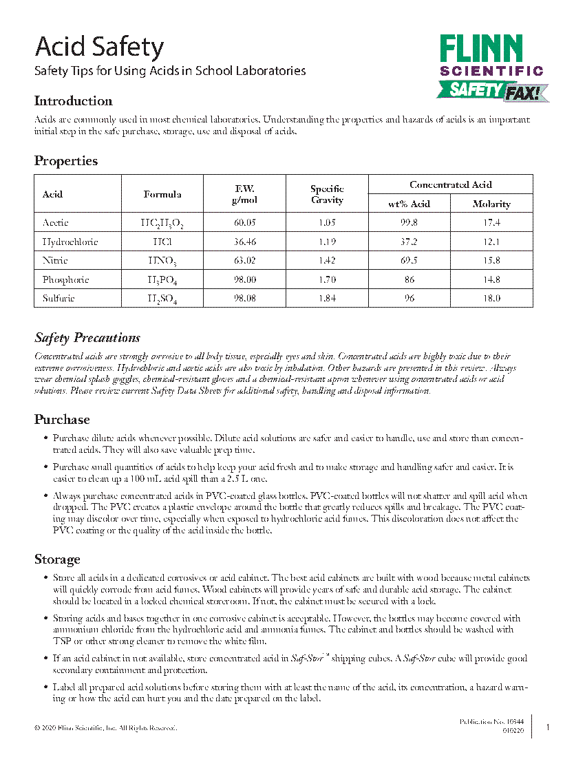 Acid Safety | Flinn Scientific