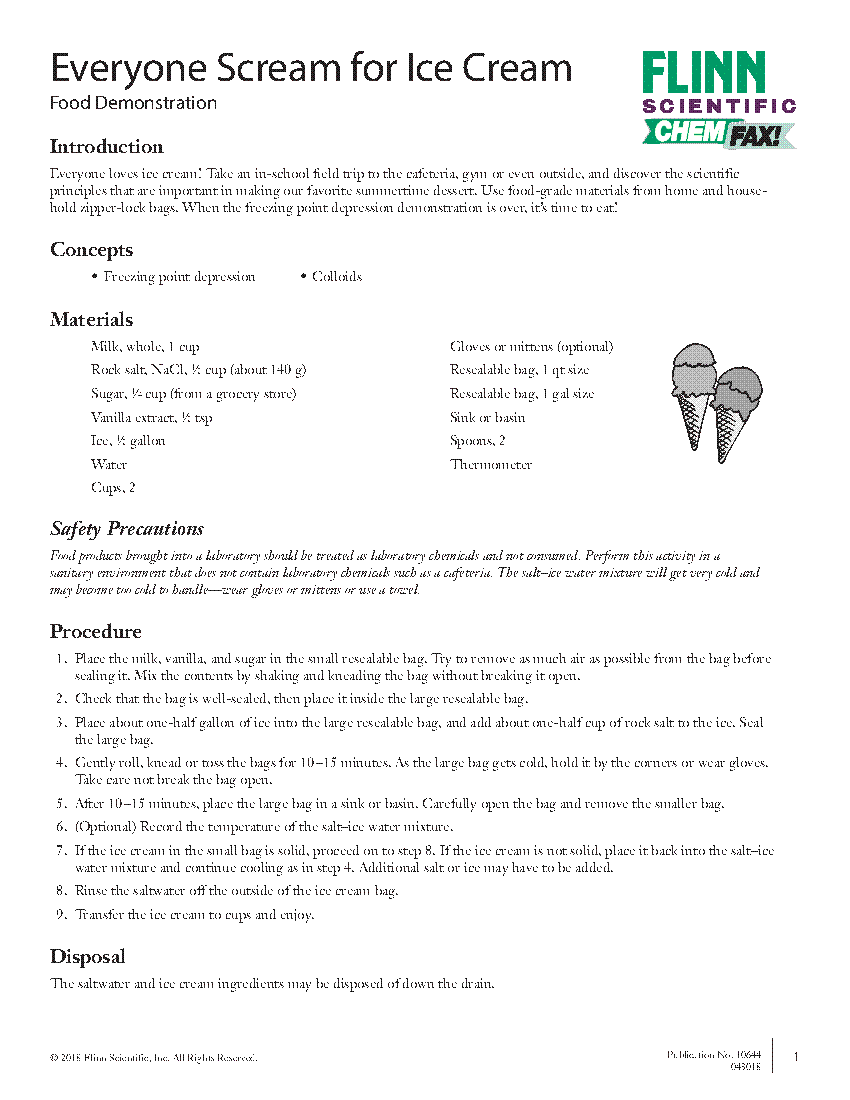 Freezing Point Depression Ice Cream