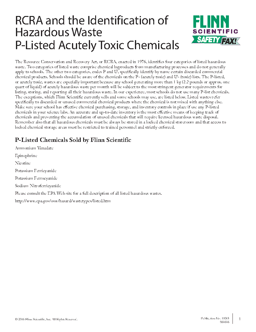 RCRA and the Identification of Hazardous Waste P-Listed Acutely Toxic ...