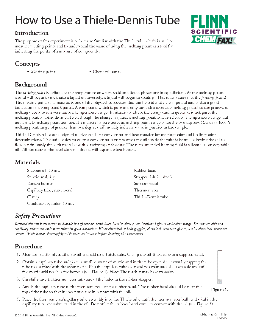 How to use a Thiele-Dennis Tube | Flinn Scientific