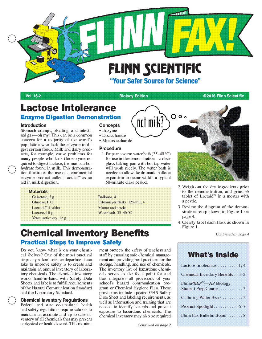 Biology Flinn Fax 2016-2 | Flinn Scientific