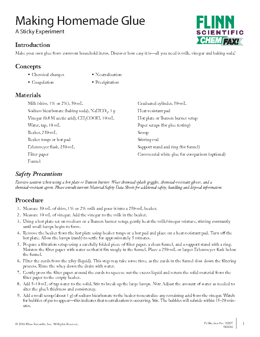 Making Homemade Glue | Flinn Scientific
