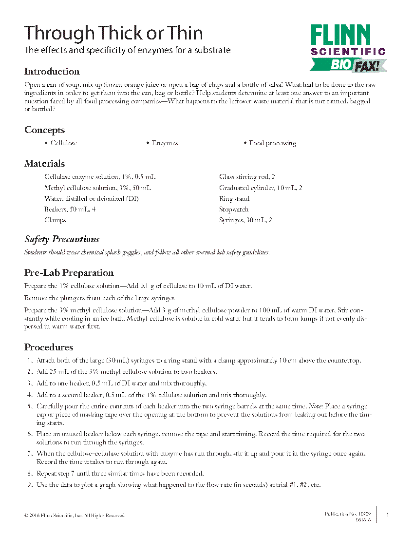 Through Thick or Thin | Flinn Scientific