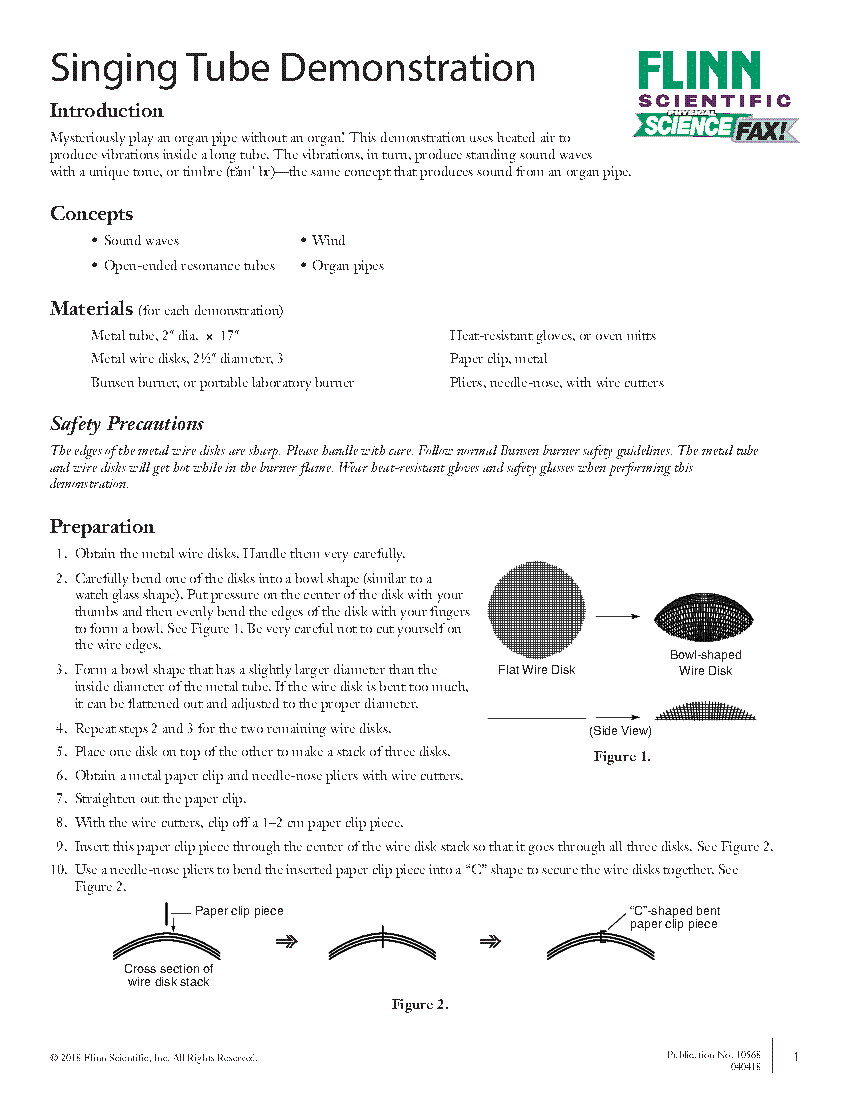 Singing Tube Demonstration | Flinn Scientific