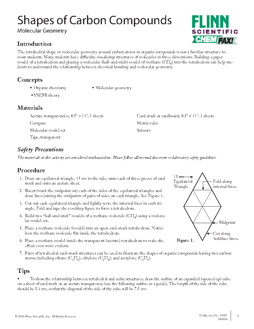 Shapes of Carbon Compounds | Flinn Scientific