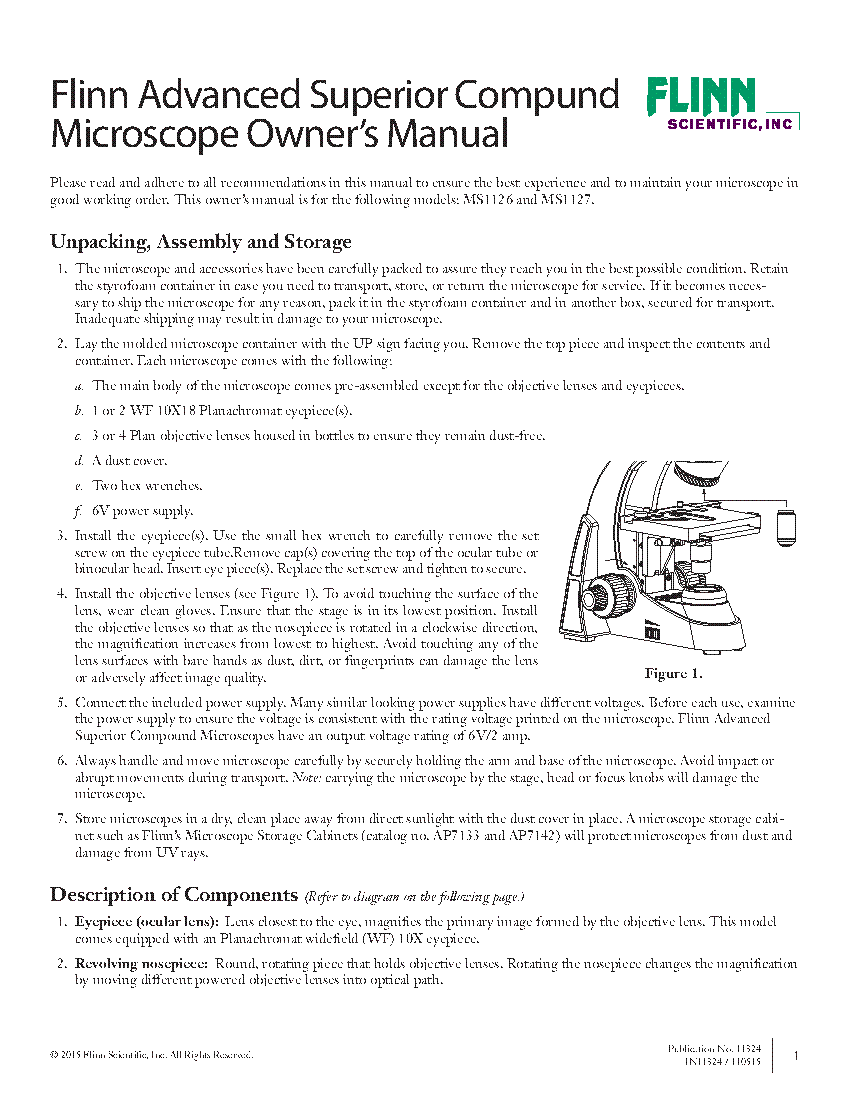 Flinn Advanced Superior Compound Microscope Owner’s Manual | Flinn ...