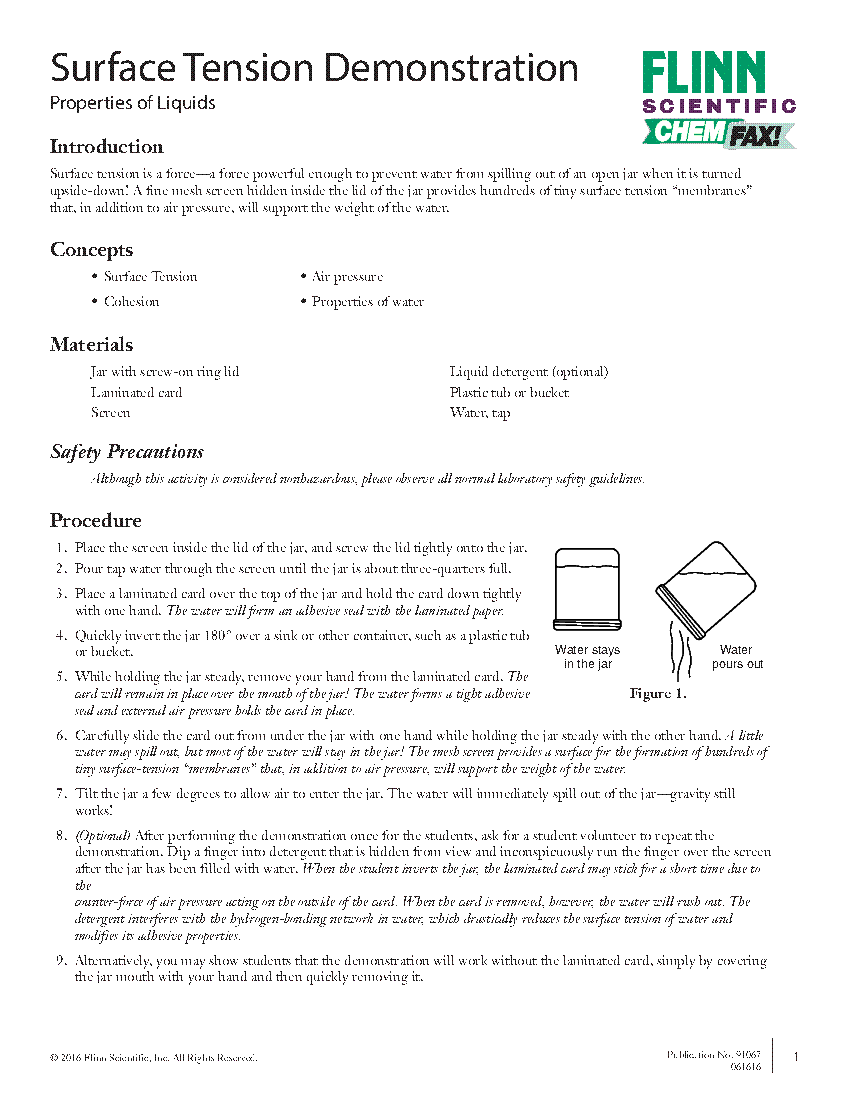 Surface Tension Demonstration | Flinn Scientific