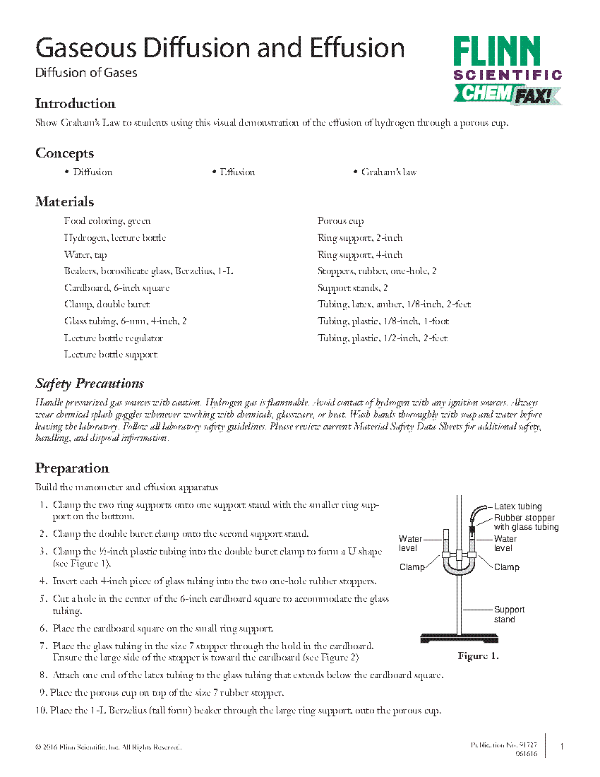 Gaseous Diffusion and Effusion | Flinn Scientific