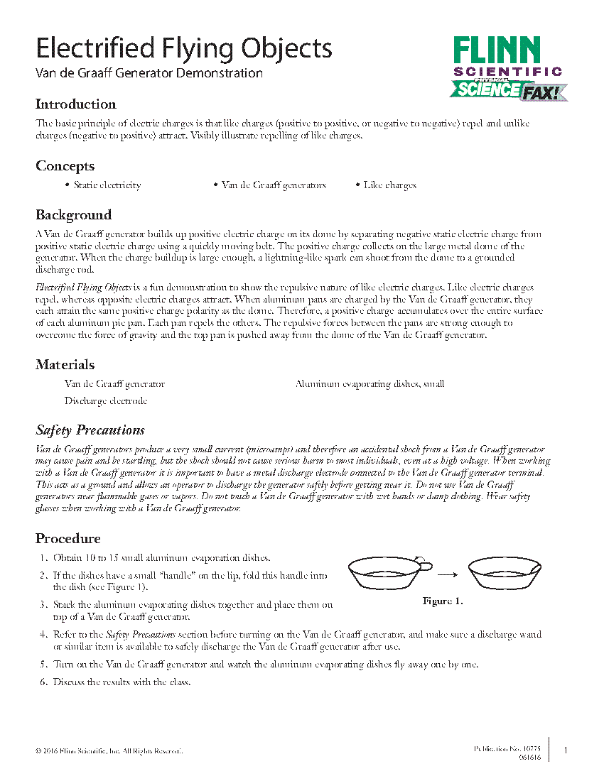 Electrified Flying Objects | Flinn Scientific