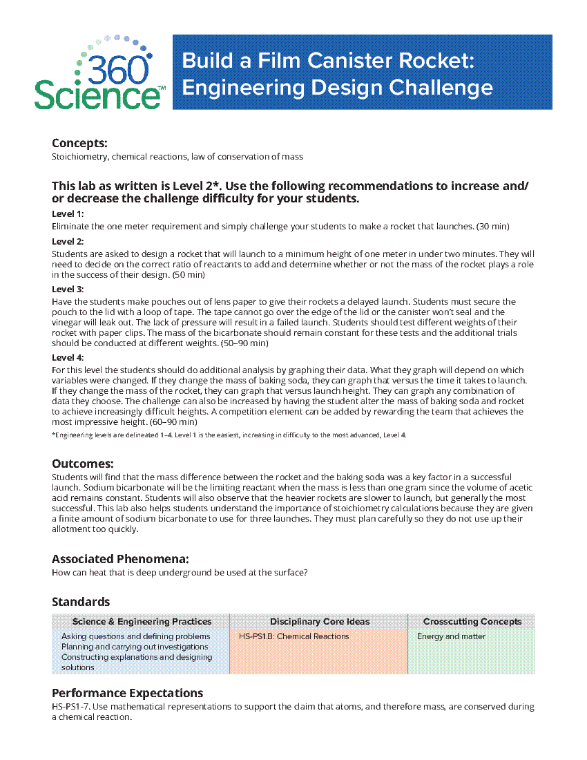 360Science™: Build a Film Canister Rocket | Flinn Scientific