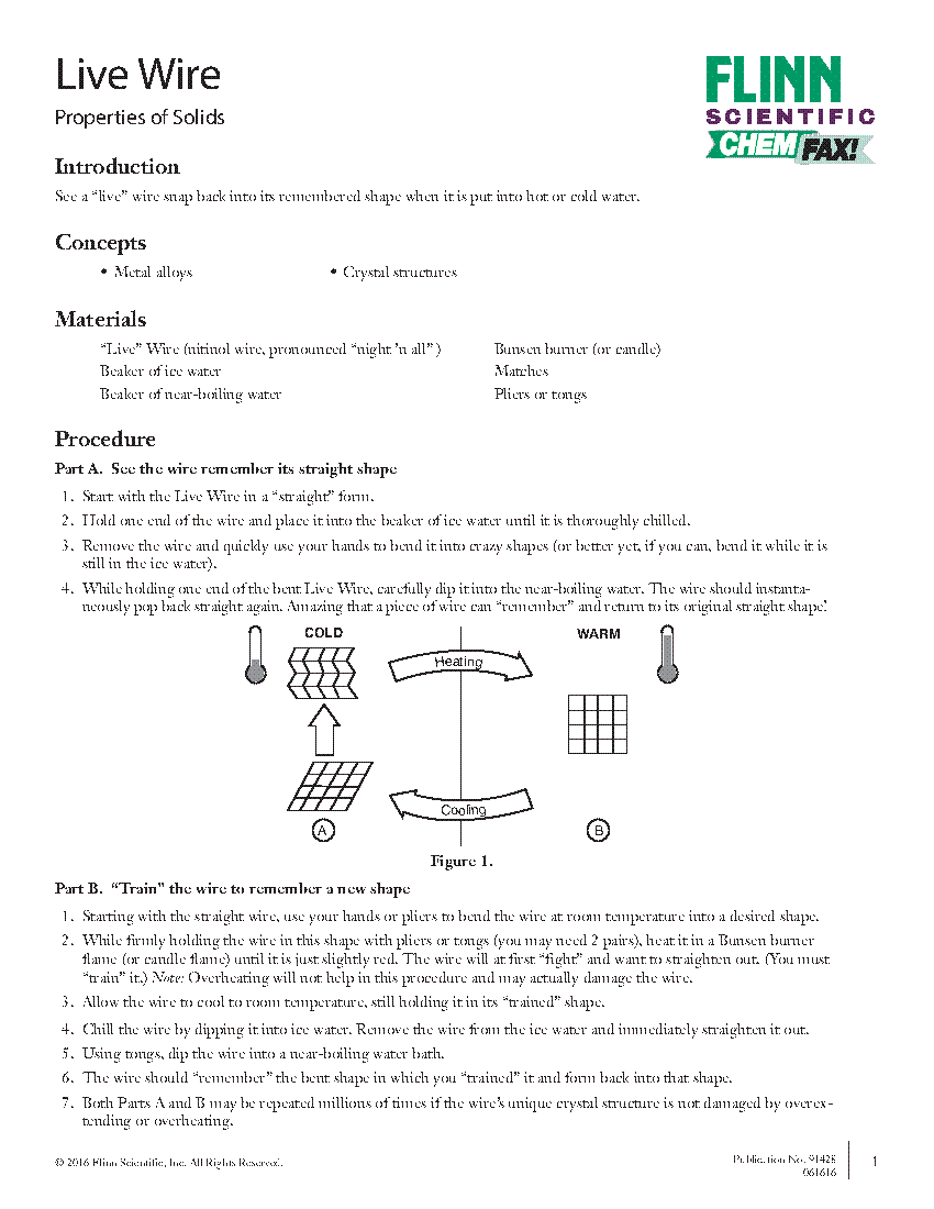 Live Wire | Flinn Scientific