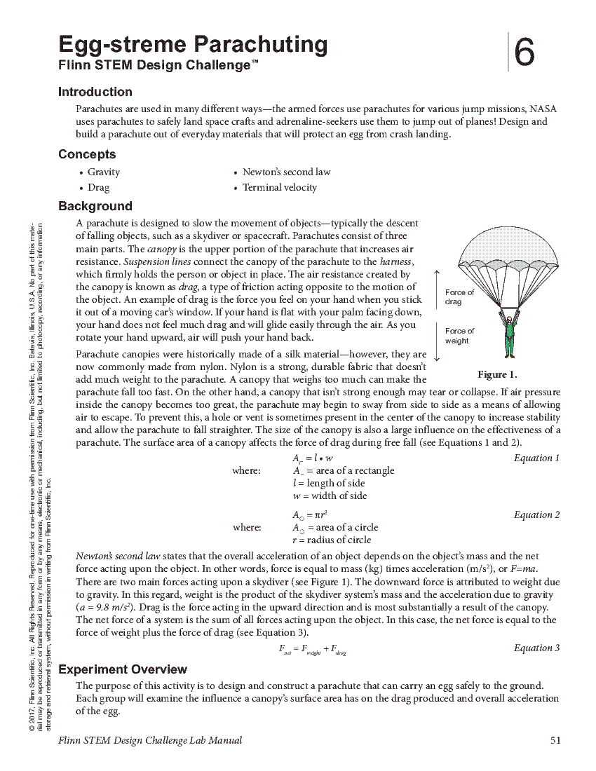 Sample Activity Egg-streme Parachuting