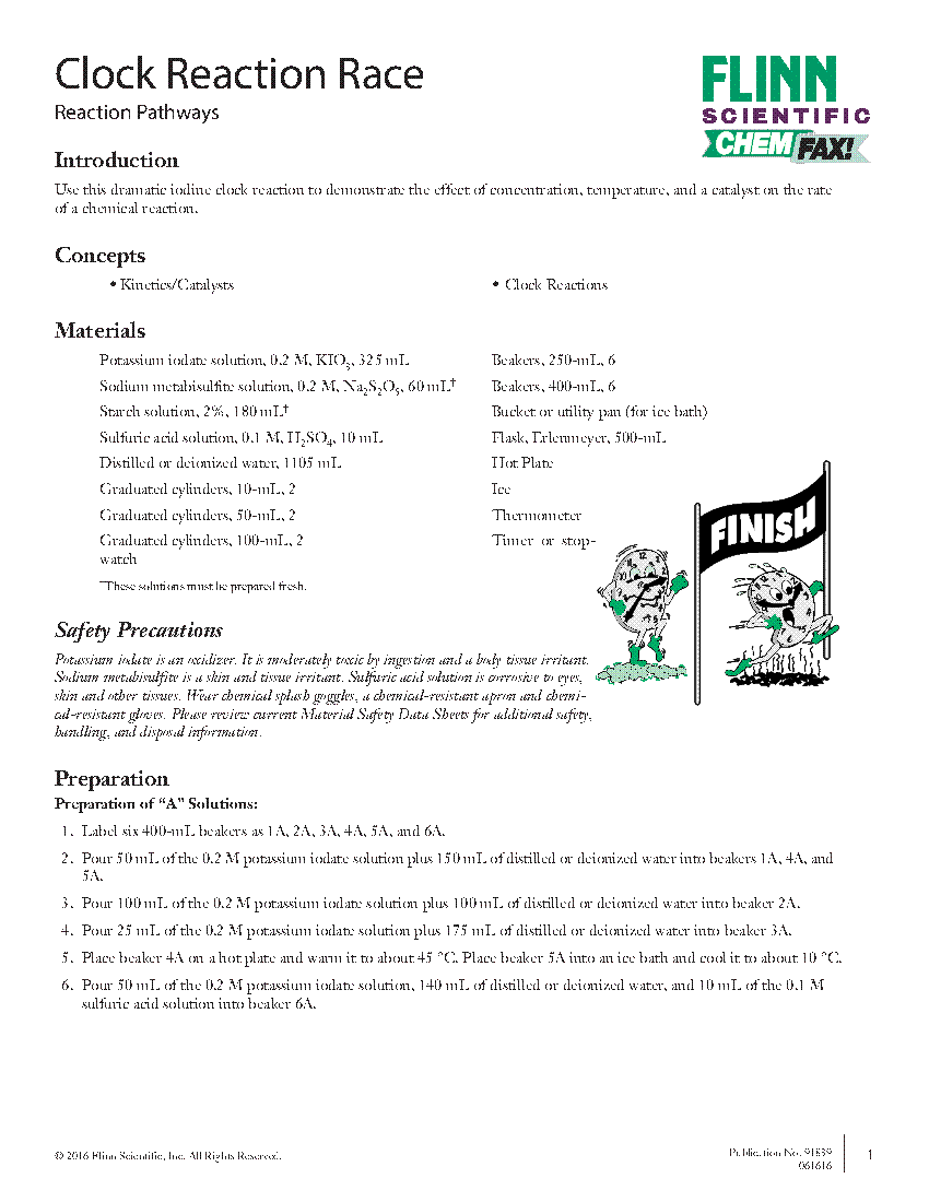 Clock Reaction Race | Flinn Scientific