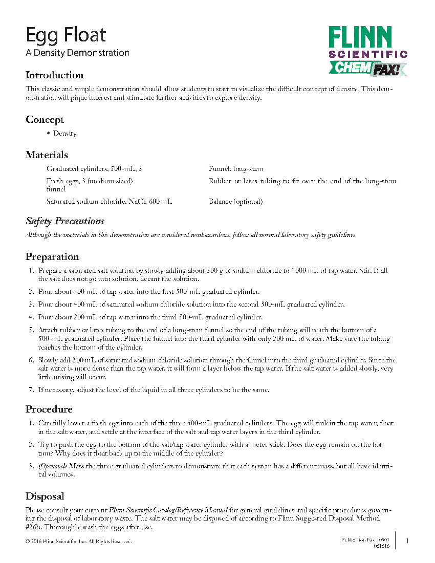 Egg Float | Flinn Scientific
