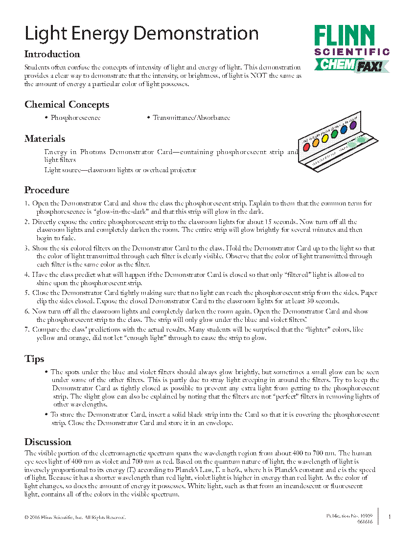 Light Energy Demonstration | Flinn Scientific