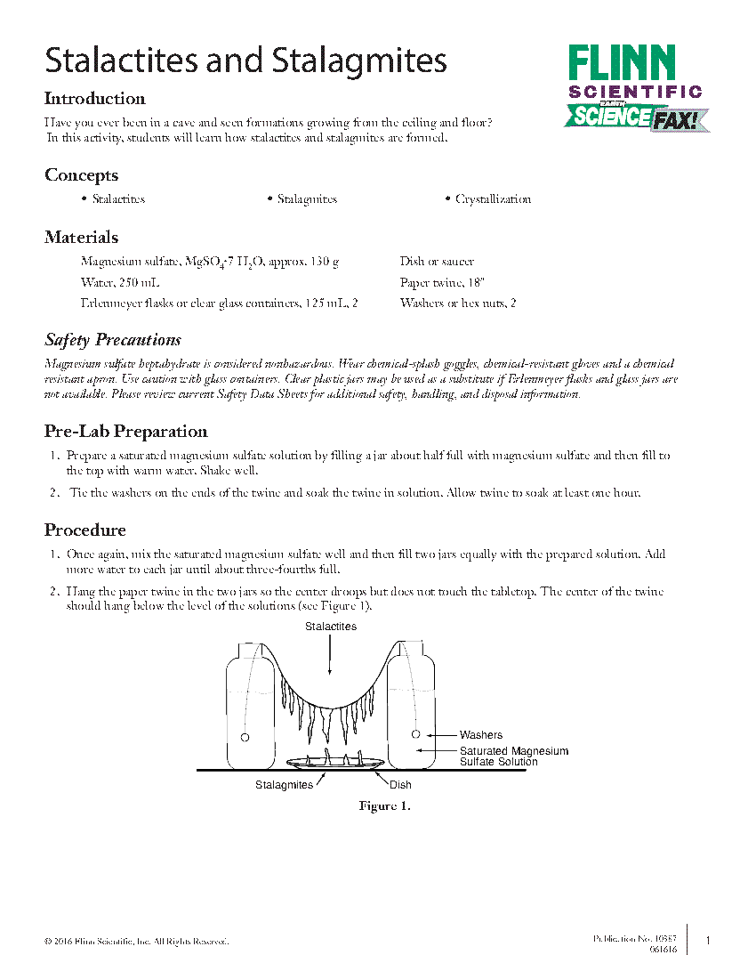 Stalactites and Stalagmites | Flinn Scientific