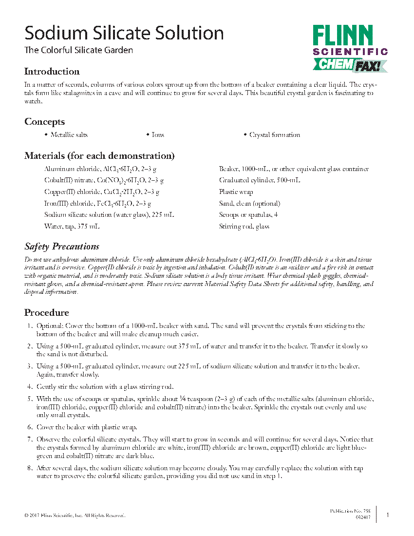 Sodium Silicate Solution | Flinn Scientific