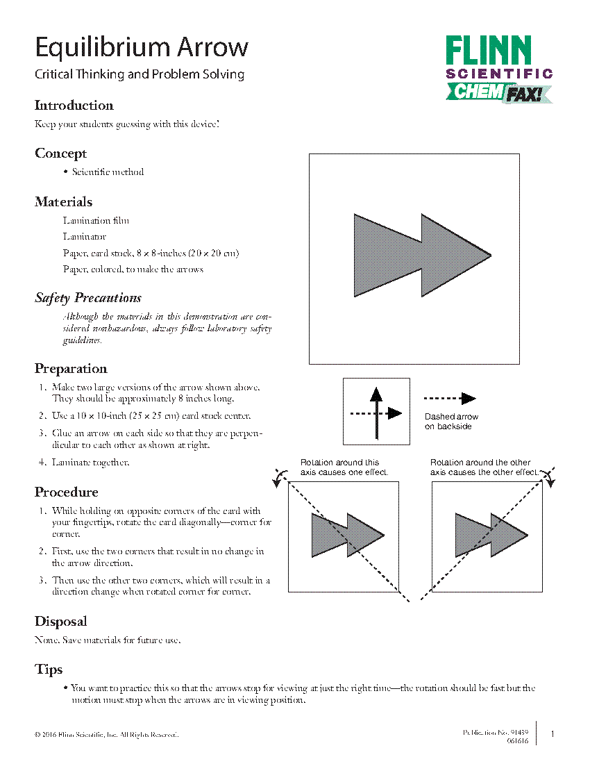 Equilibrium Arrow Flinn Scientific