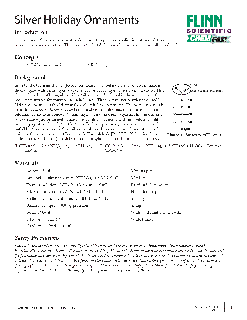 Silver Holiday Ornaments | Flinn Scientific