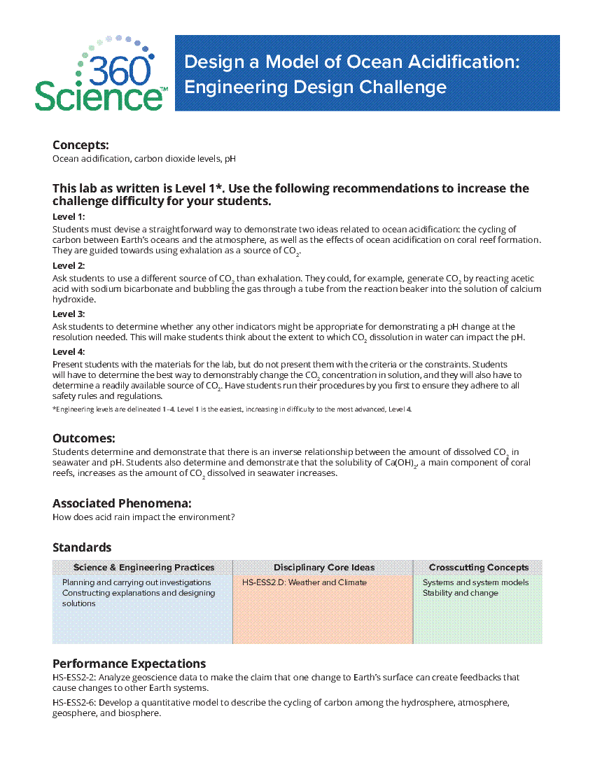 360Science™: Design A Model of Ocean Acidification | Flinn Scientific